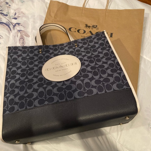 Coach | Bags | Nwt Coach Dempsey Tote 4 Denim Jacquard | Poshmark